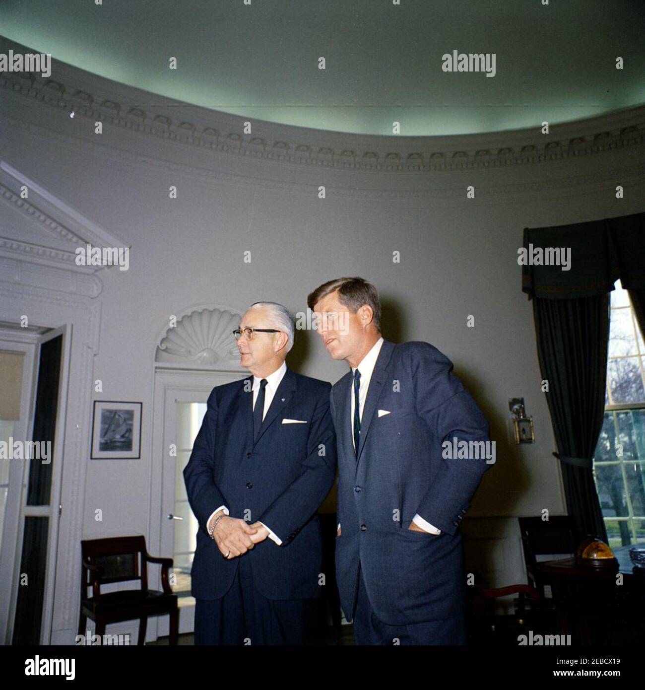 Meeting with Fred Korth, Secretary of the Navy, 12:05PM. President John ...