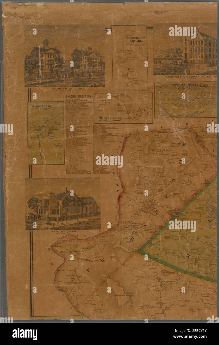 Map of Belknap County, New Hampshire Stock Photo - Alamy