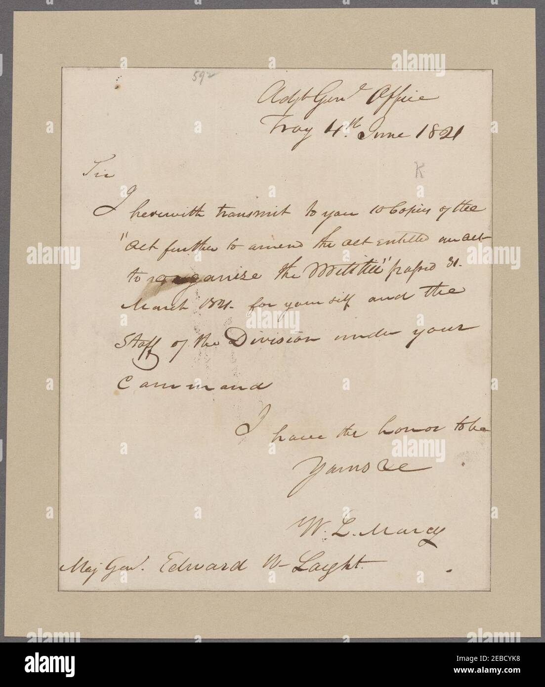 Marcy, William L. Adjt. General's Office. To Major General Edward W ...