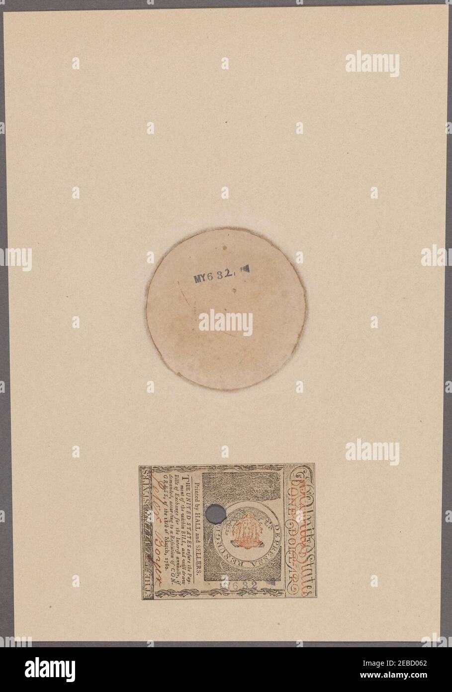 Massachusetts Bay. Bank note. One dollar Stock Photo - Alamy