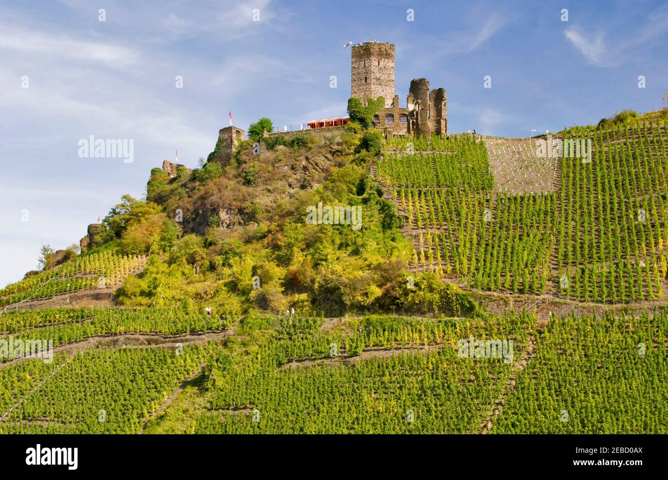 Castle Metternich sits on a hilltop above the village of Beilstein on ...