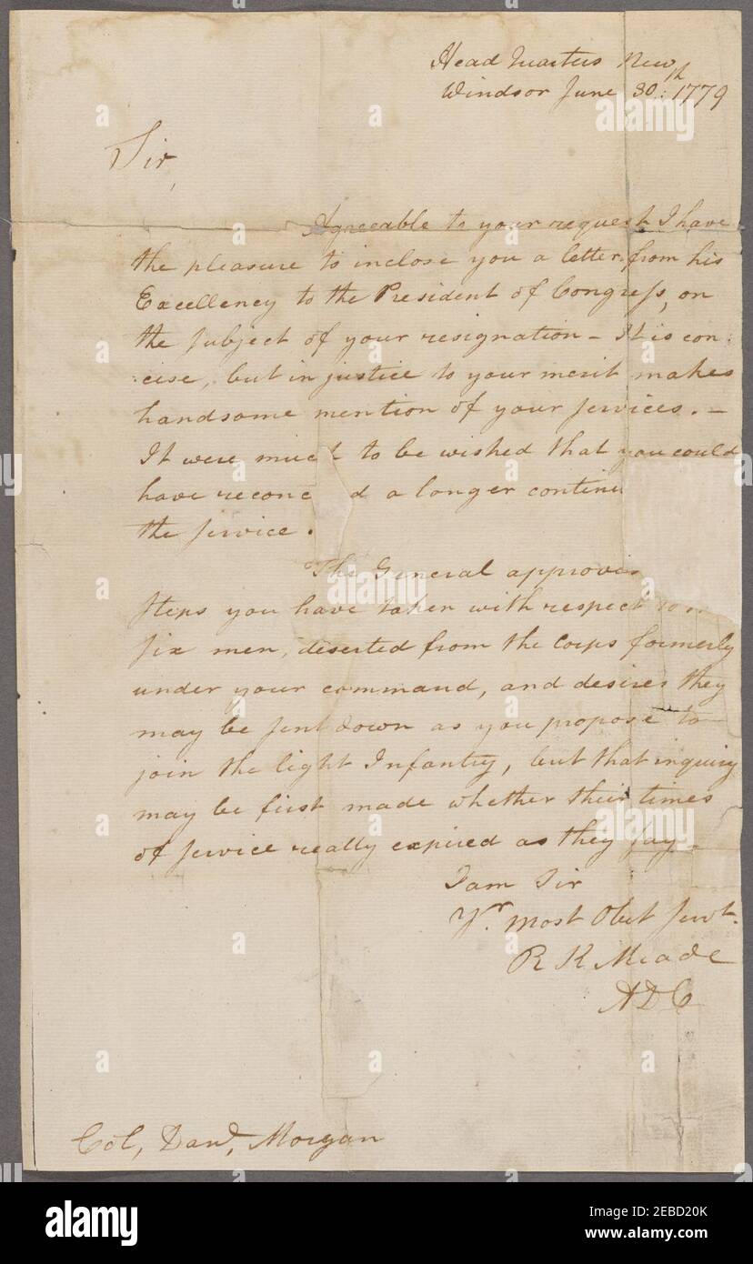 Meade, Richard Kidder. Headquarters - New Windsor. To Morgan Stock ...