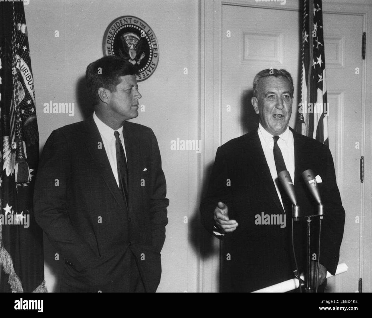 John f kennedy being sworn in Black and White Stock Photos & Images - Alamy