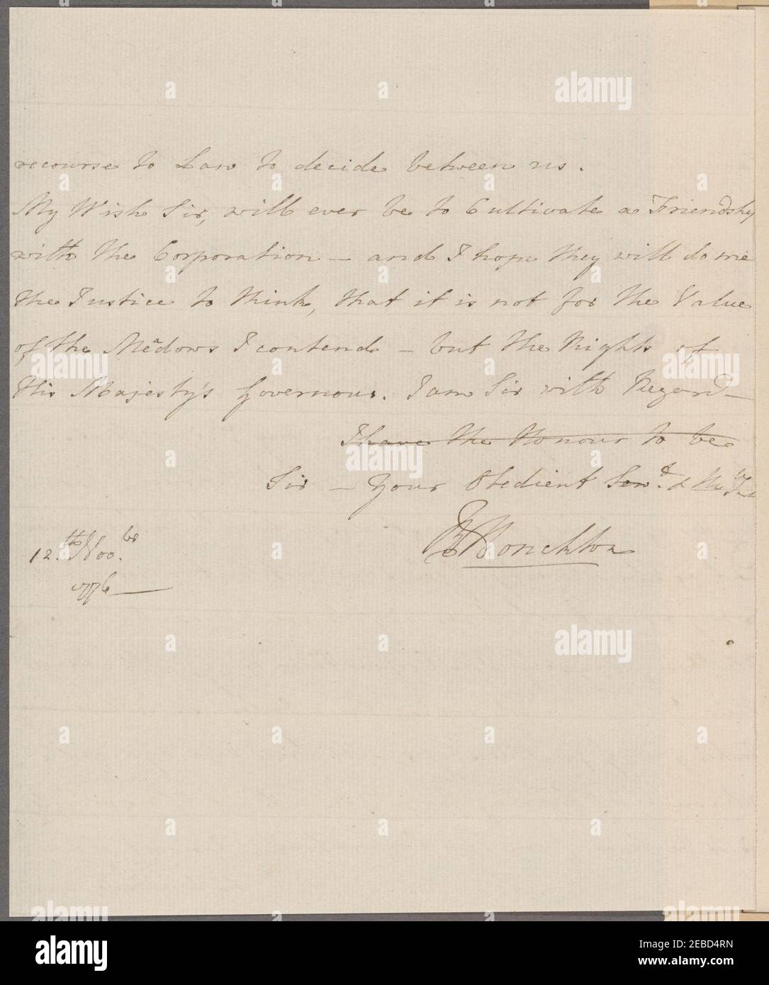 Monckton, Robert. To the Mayor of Berwick Stock Photo - Alamy