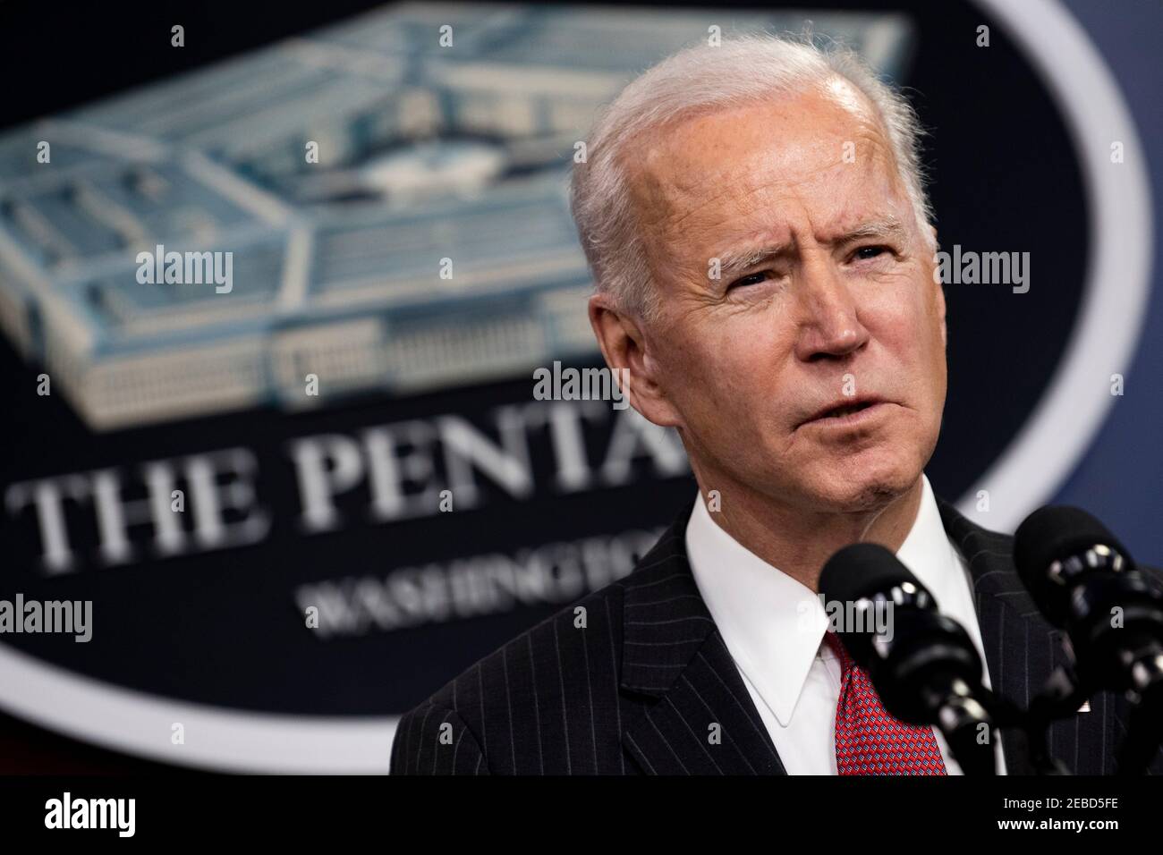 U.S. President Joe Biden delivers remarks in the Briefing Room at the ...