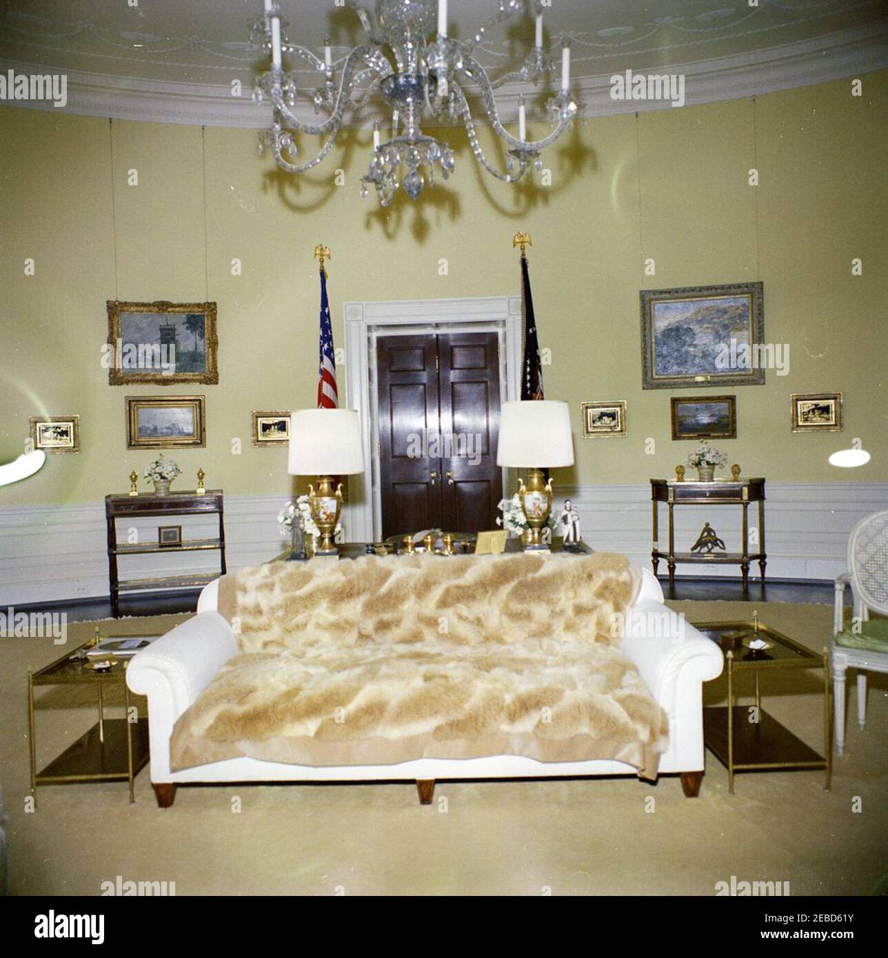 White House Rooms: Blue, East, Yellow Oval Room. Couch in the Yellow ...