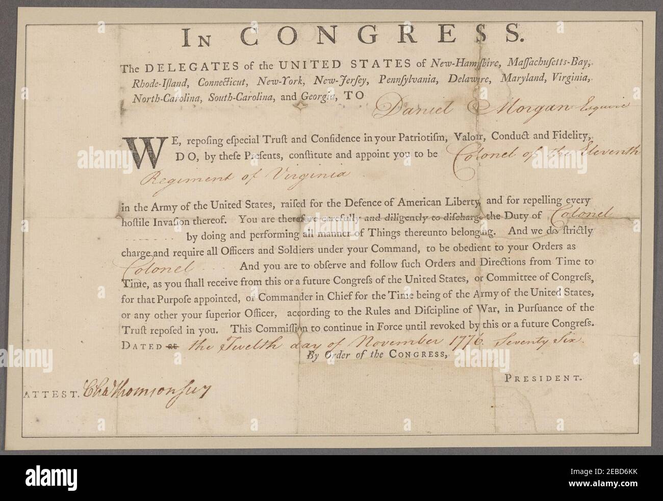 Morgan, Daniel. Commission Stock Photo - Alamy