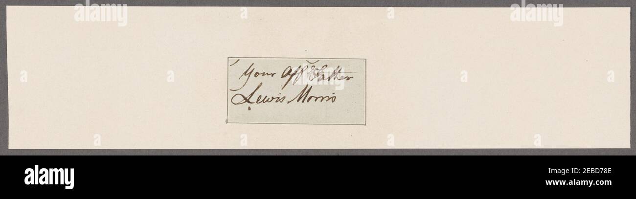 Morris, Lewis. Clipped signature Stock Photo - Alamy