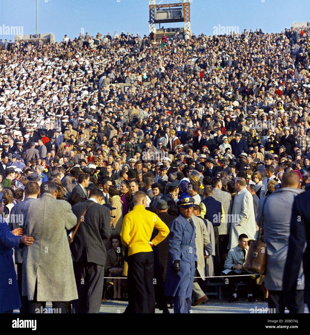 Army-Navy Football Game, Philadelphia, 1:30PM. Audience in the Navy ...