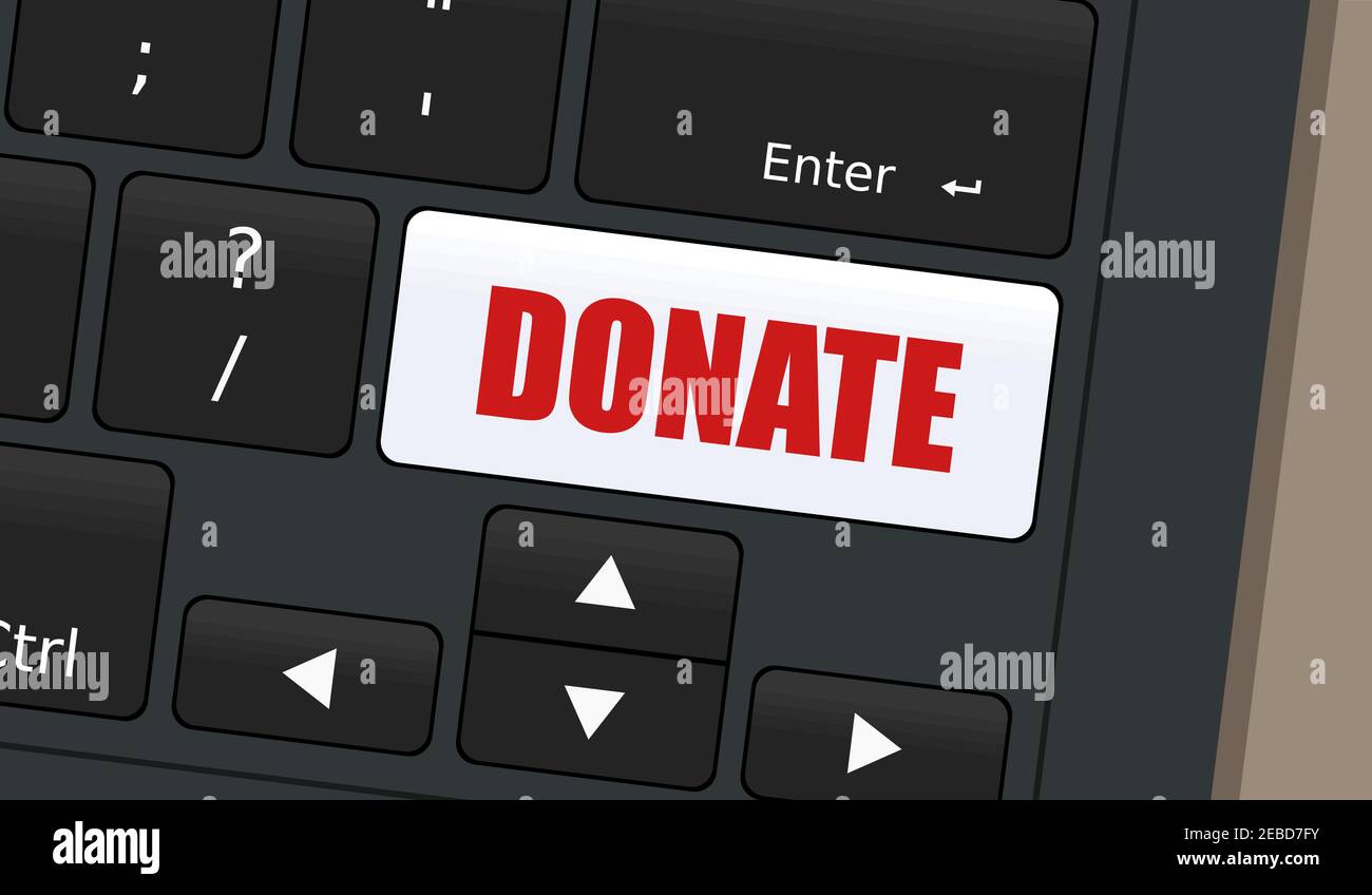 Keyboard charity button Stock Vector Images - Alamy