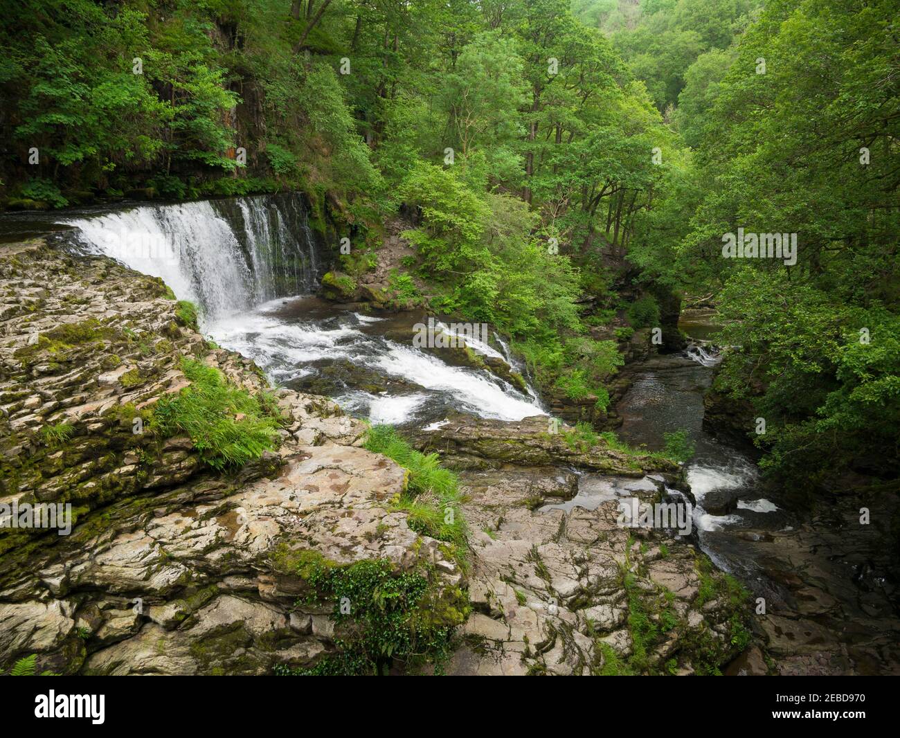 Sgwd Isaf Clun-gwyn (Lower Fall of the White Meadow) waterfall on the ...