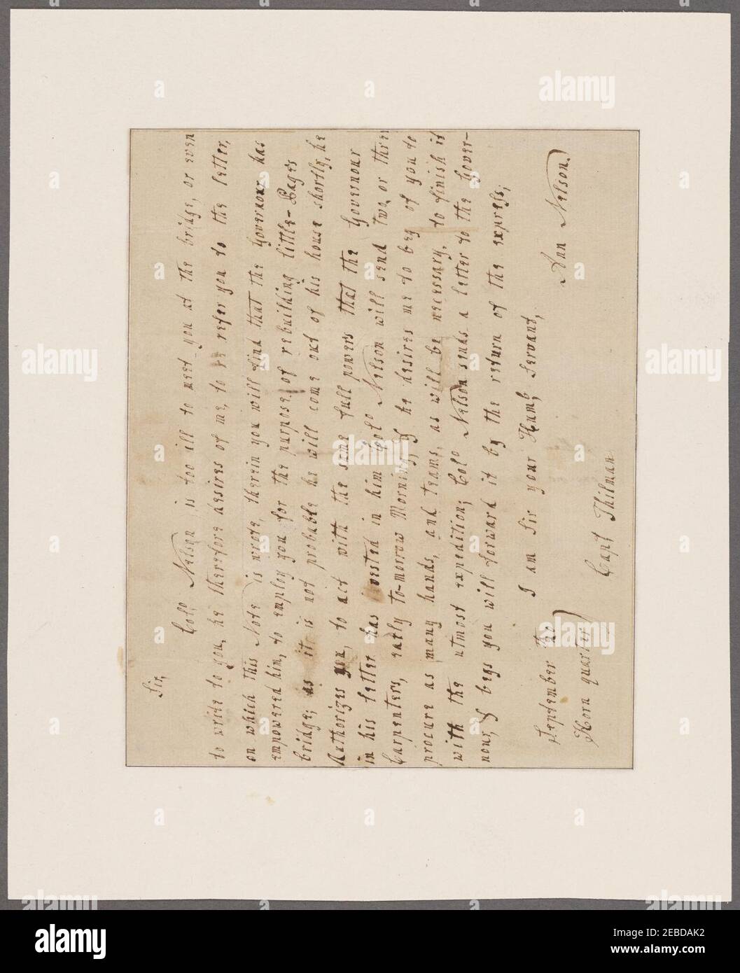 Nelson, Thomas, Jr. Williamsburgh, Virginia. To Col. William Nelson ...