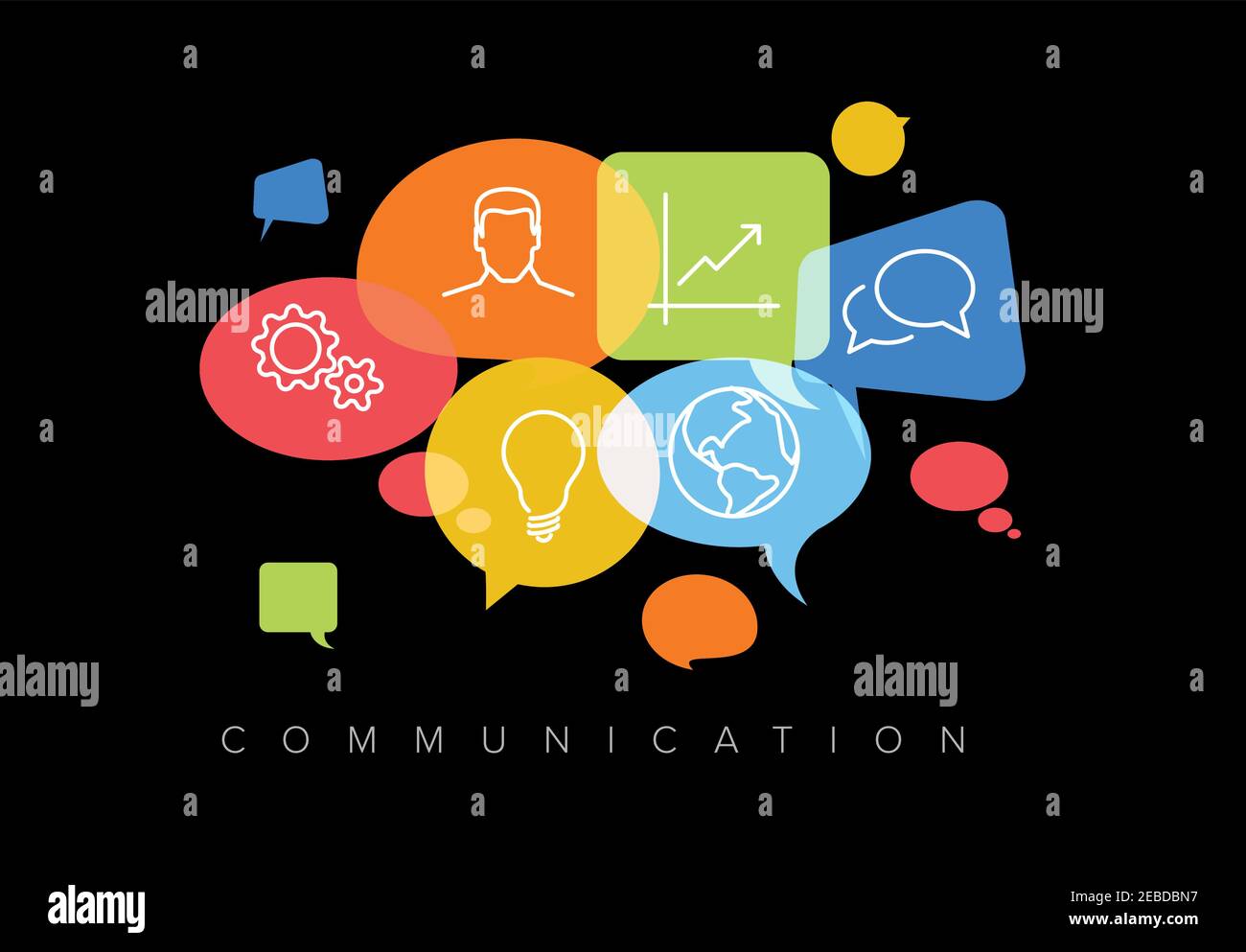 Vector abstract Communication concept illustration - colorful speech ...
