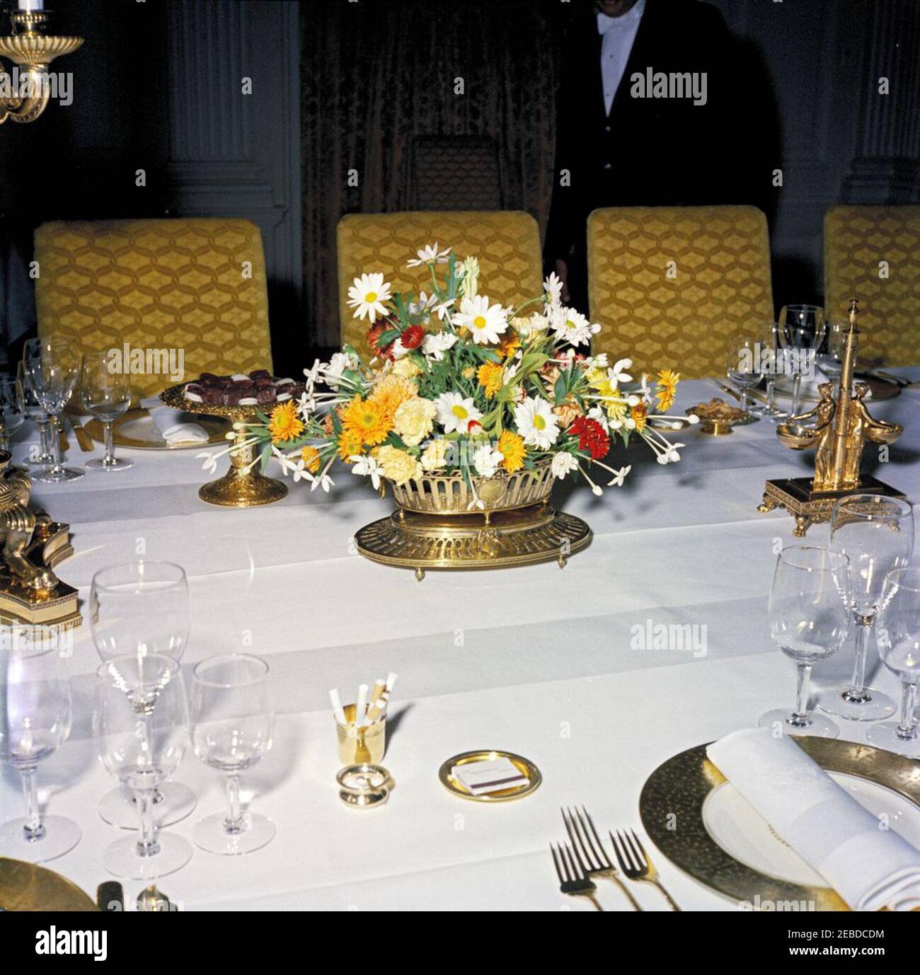 Dinner in honor of Jawaharlal Nehru, Prime Minister of India (flower ...