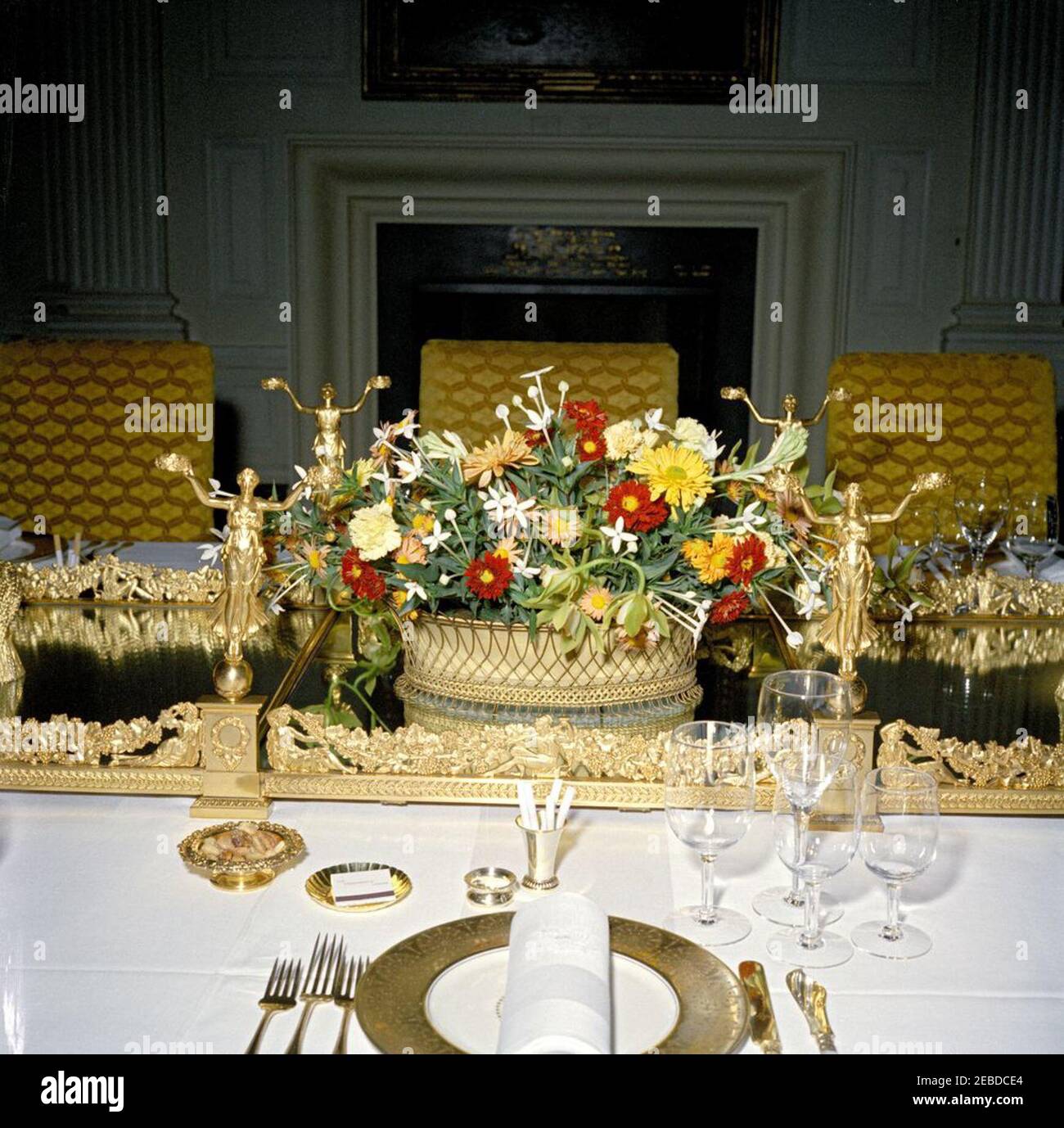 Dinner in honor of Jawaharlal Nehru, Prime Minister of India (flower ...