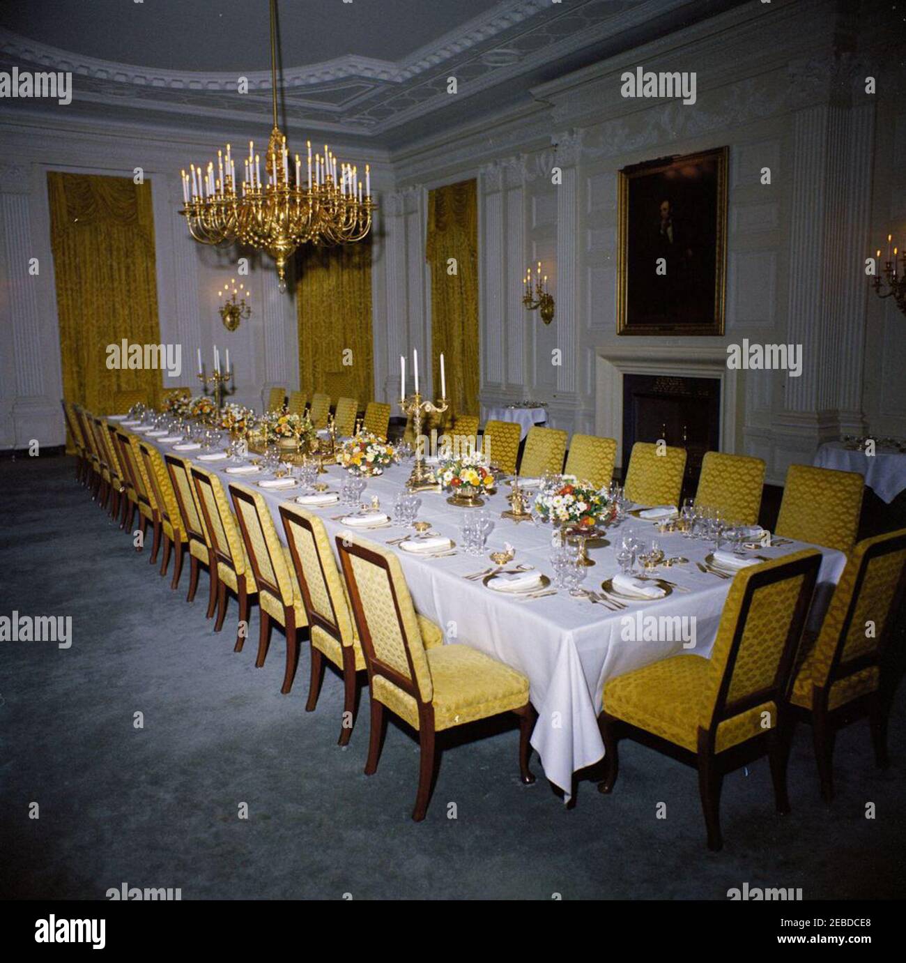 Dinner in honor of Jawaharlal Nehru, Prime Minister of India (flower ...