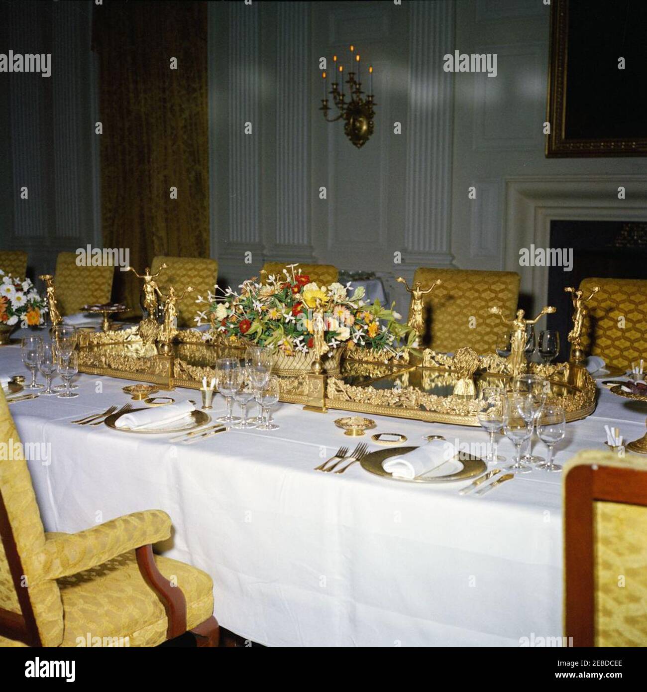 Dinner in honor of Jawaharlal Nehru, Prime Minister of India (flower ...