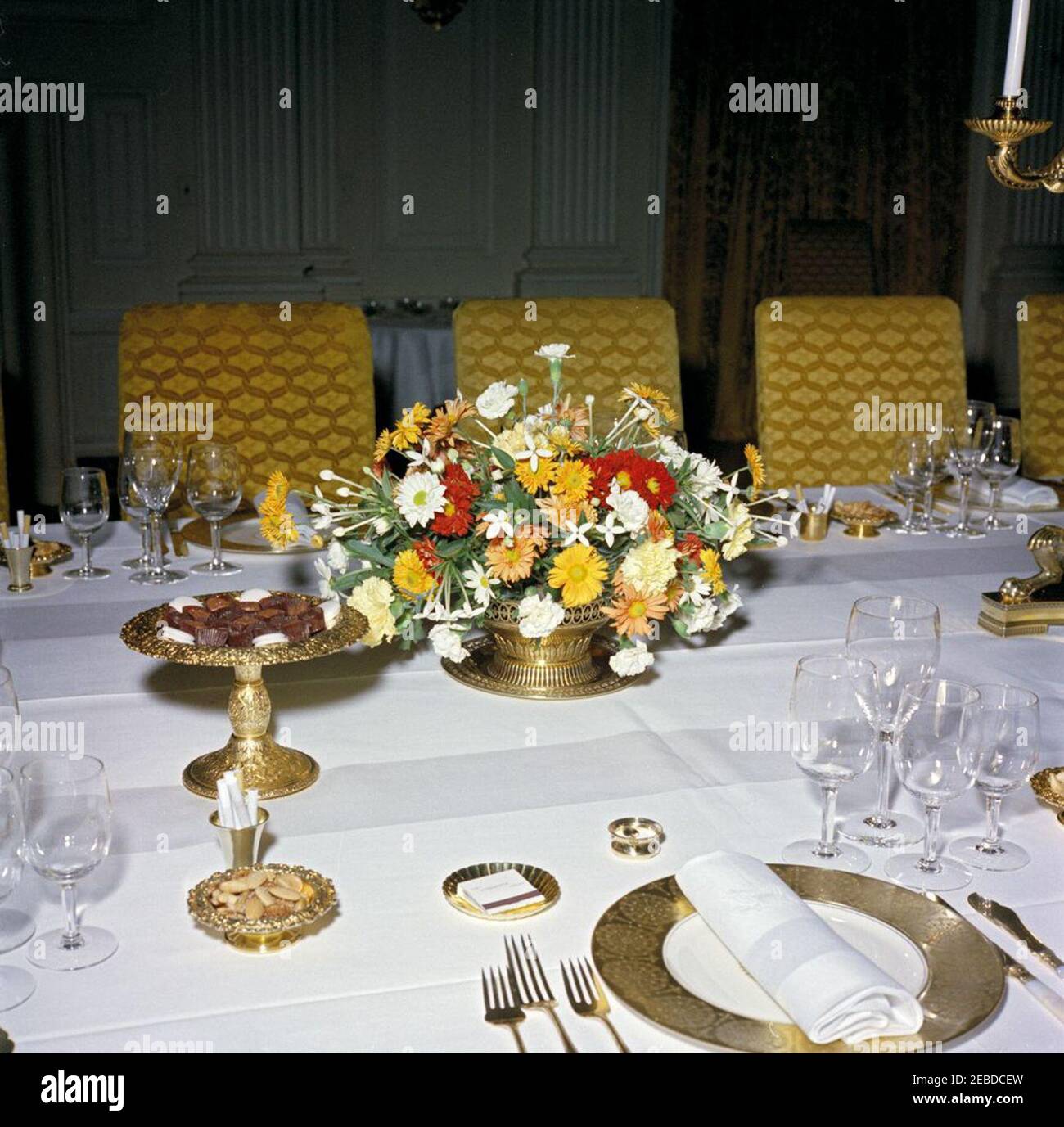 Dinner in honor of Jawaharlal Nehru, Prime Minister of India (flower ...