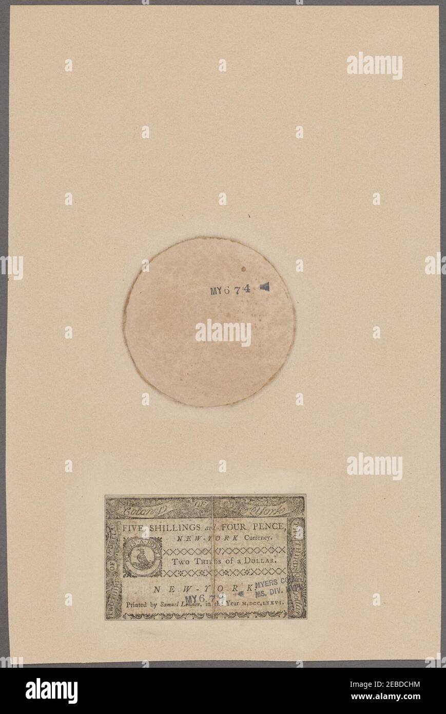 New York bank note. Five shillings and four pence Stock Photo - Alamy