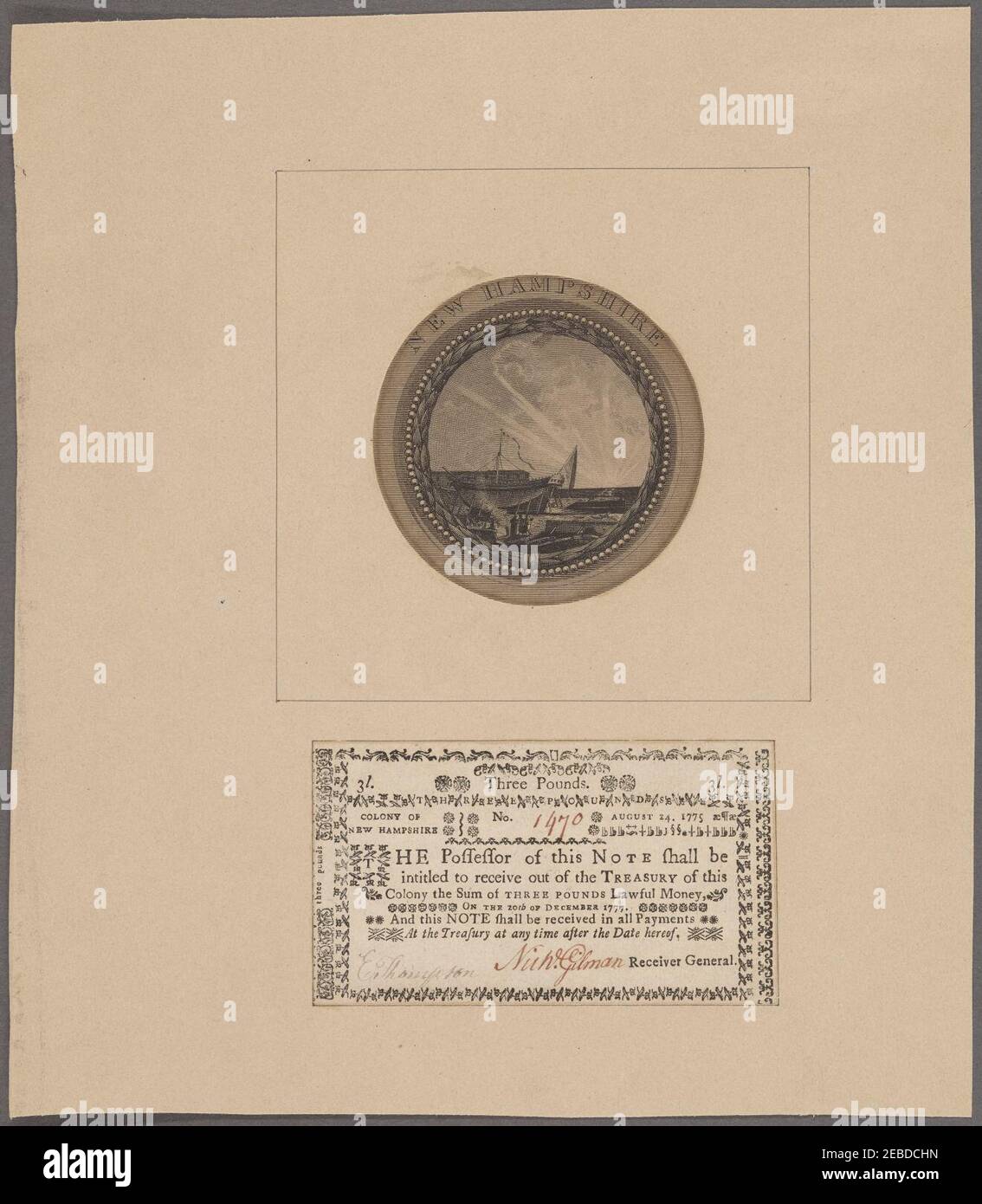 New Hampshire. Three pound bank note Stock Photo - Alamy