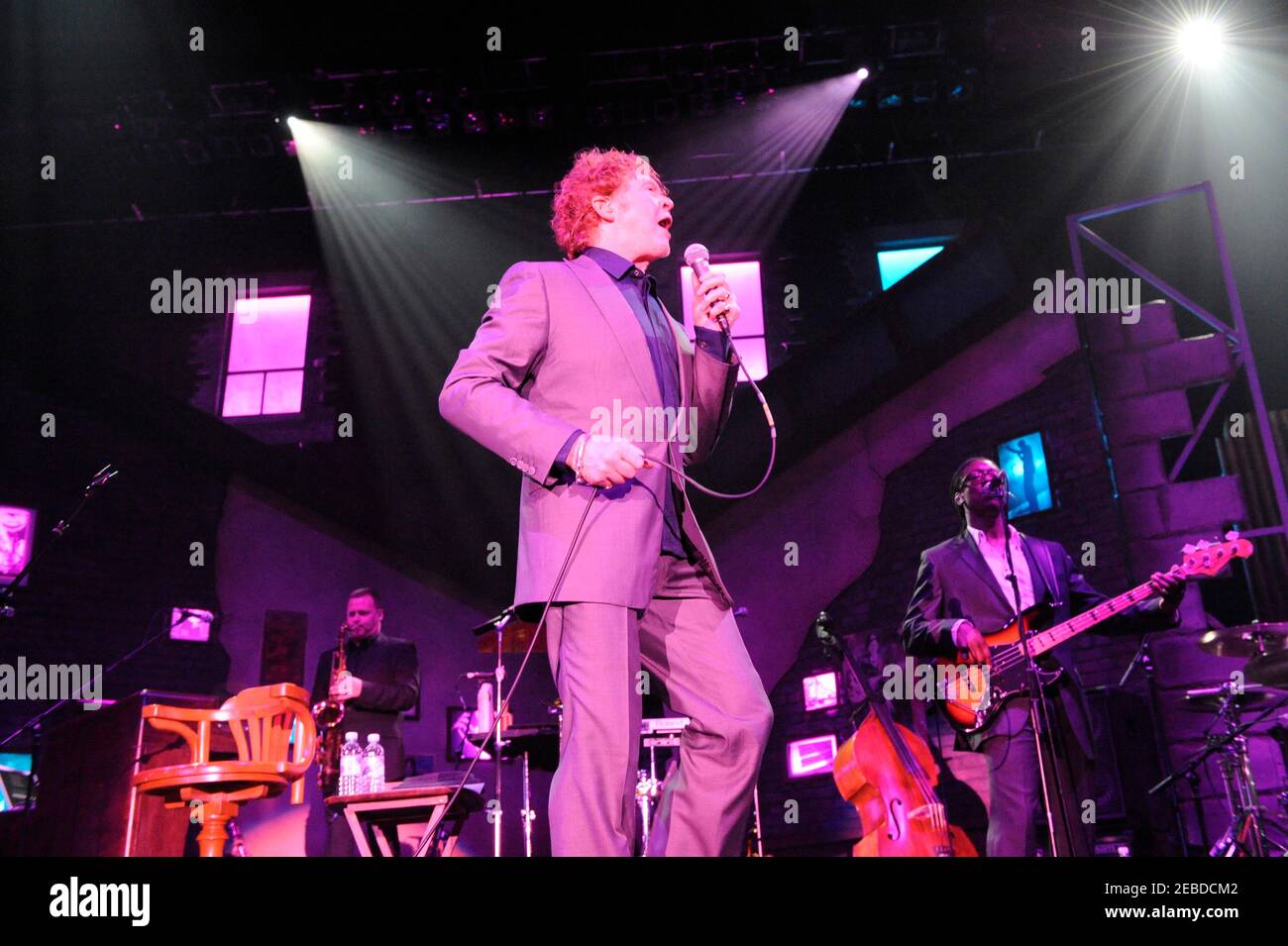 Mick Hucknall, lead singer of Simply Red, performing live Liverpool ...