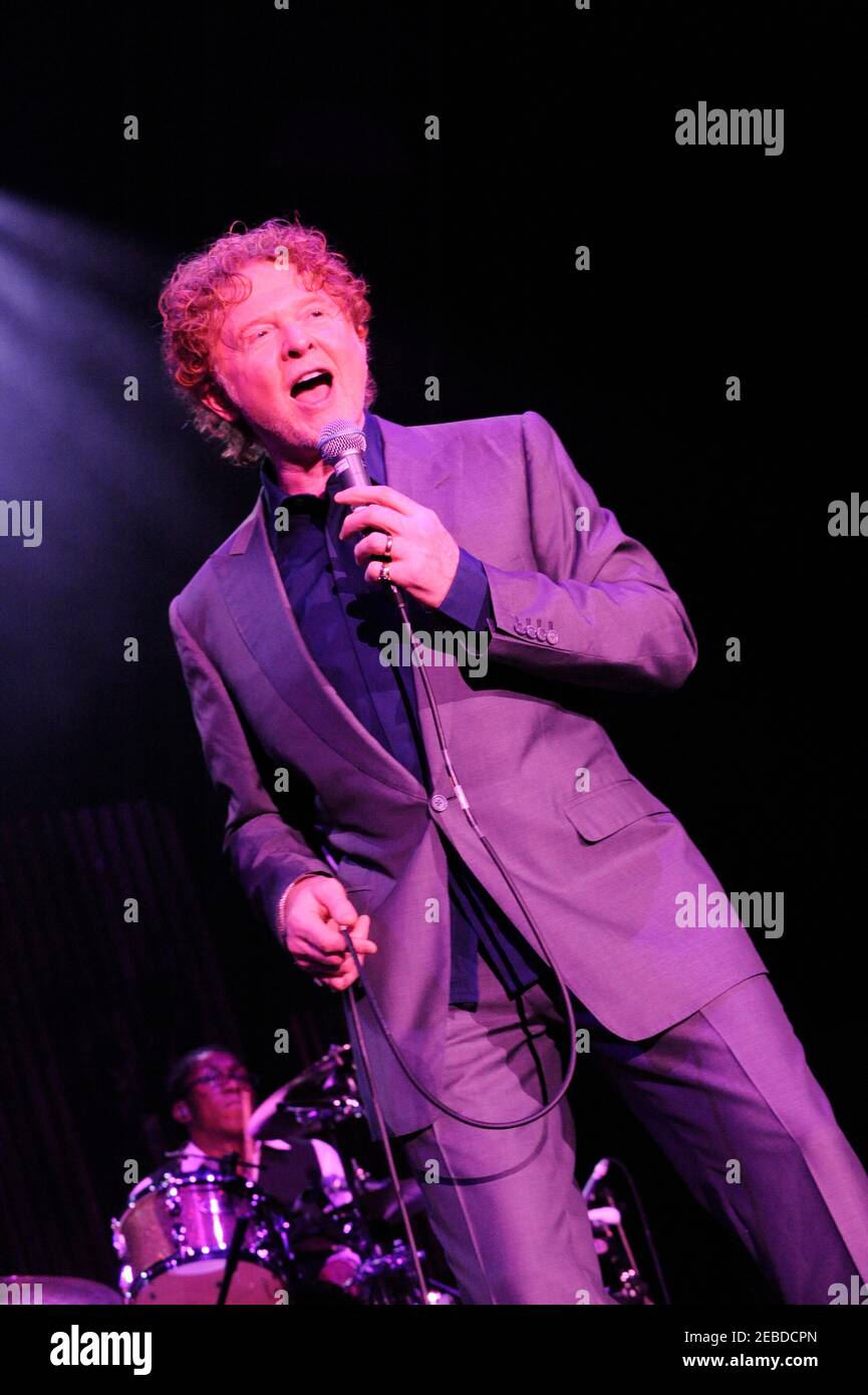 Mick Hucknall, lead singer of Simply Red, performing live Liverpool ...