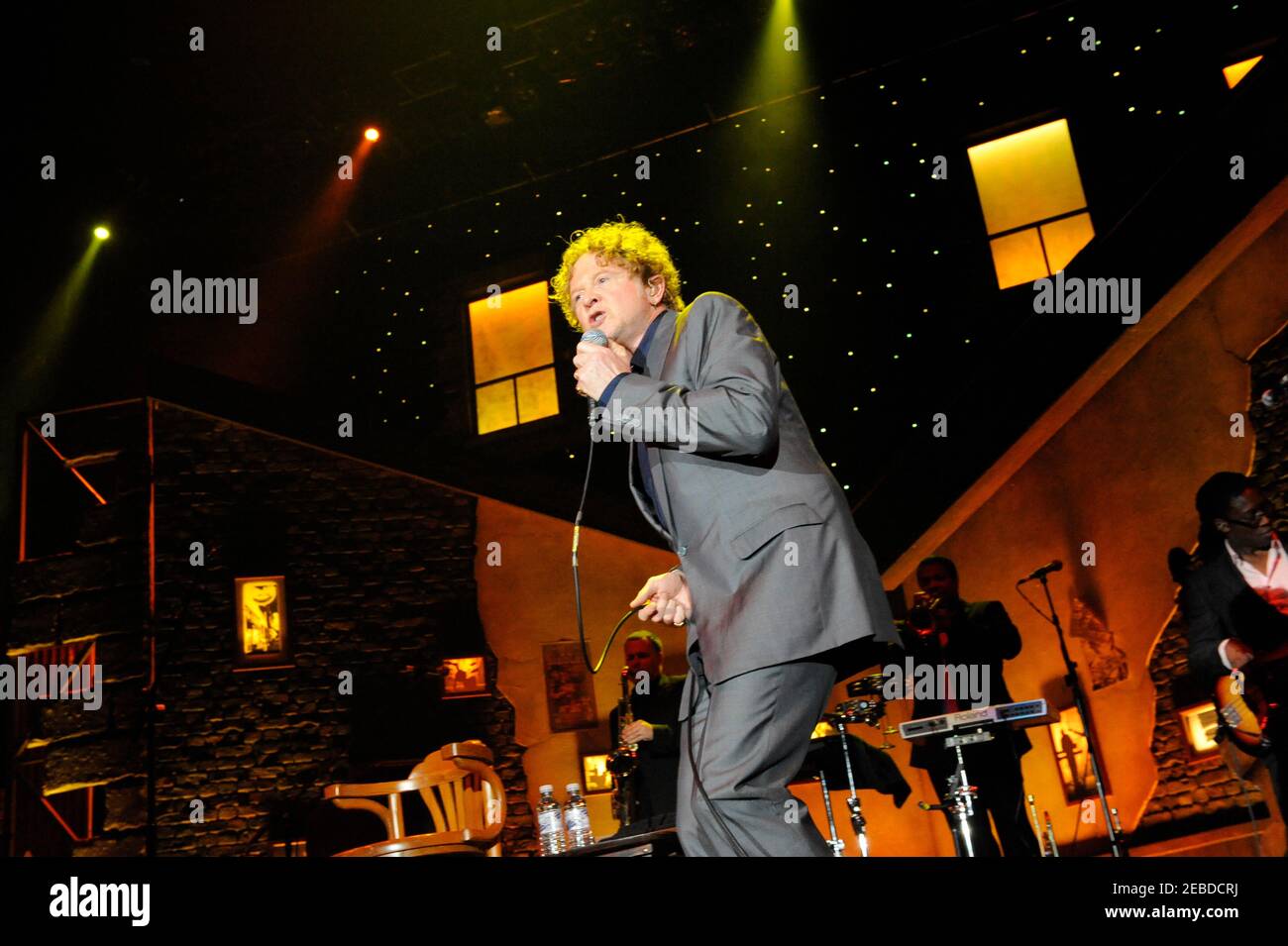 Mick Hucknall, lead singer of Simply Red, performing live Liverpool ...