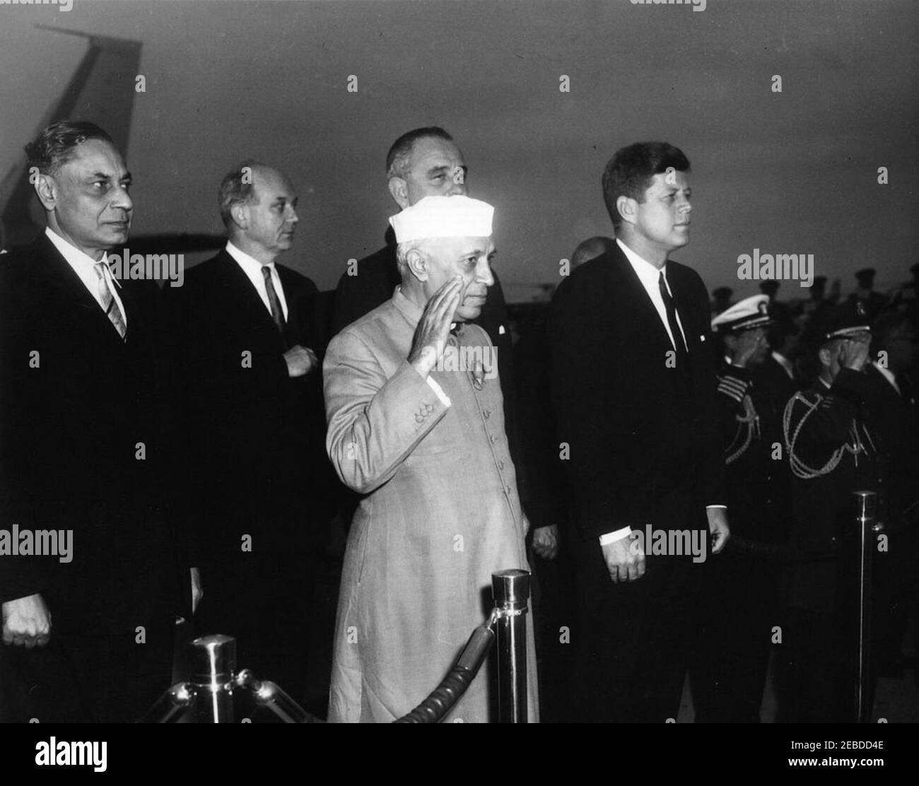 Arrival ceremonies for Jawaharlal Nehru, Prime Minister of India, 4 ...