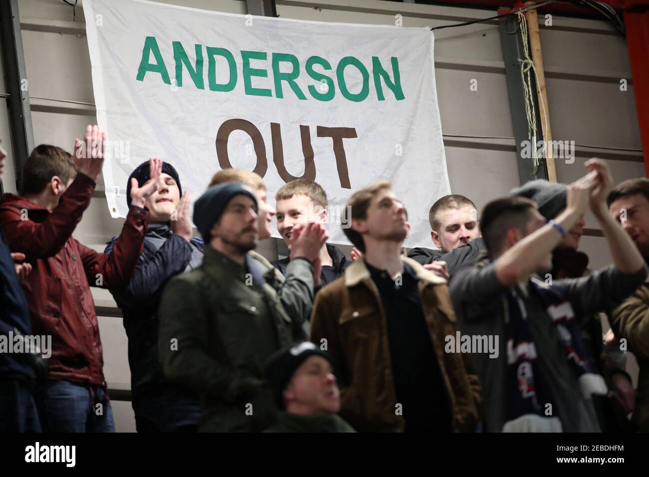 Football Action Fans Banner Protest High Resolution Stock Photography ...