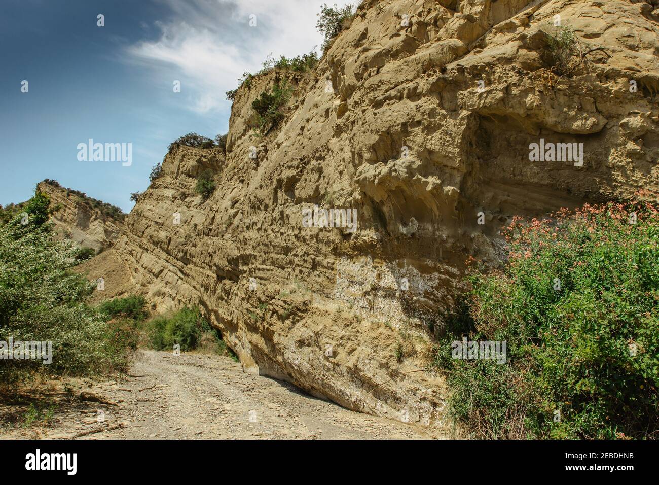 Amazing panorama view of Vashlovani protected park, Georgia. Semi ...