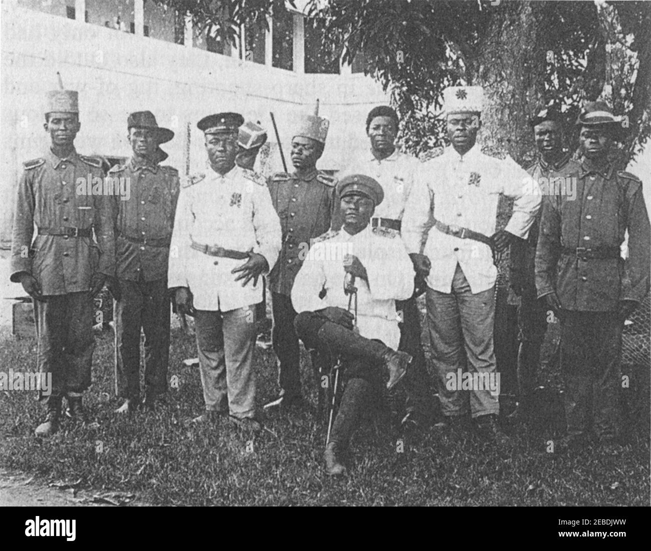 Njoya and his soldiers in Douala Stock Photo - Alamy