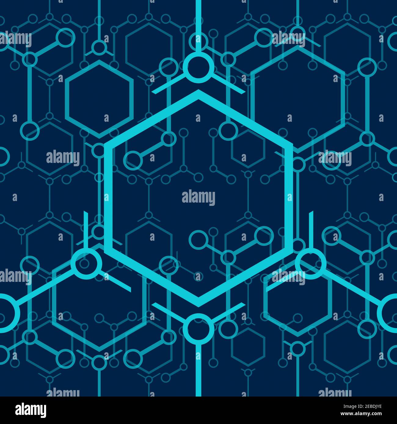 seamless chemical blue hexagon background Stock Photo - Alamy