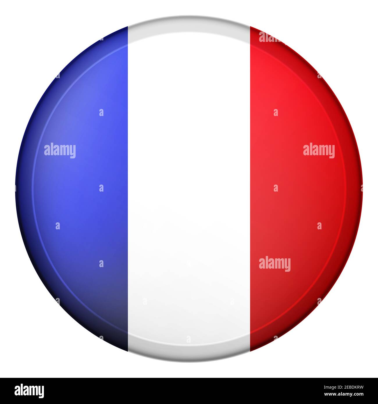 Glass light ball with flag of France. Round sphere, template icon ...
