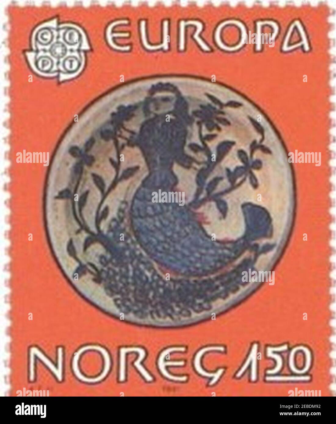 NK884 norwegian stamp folk art kristen aanstad Stock Photo - Alamy