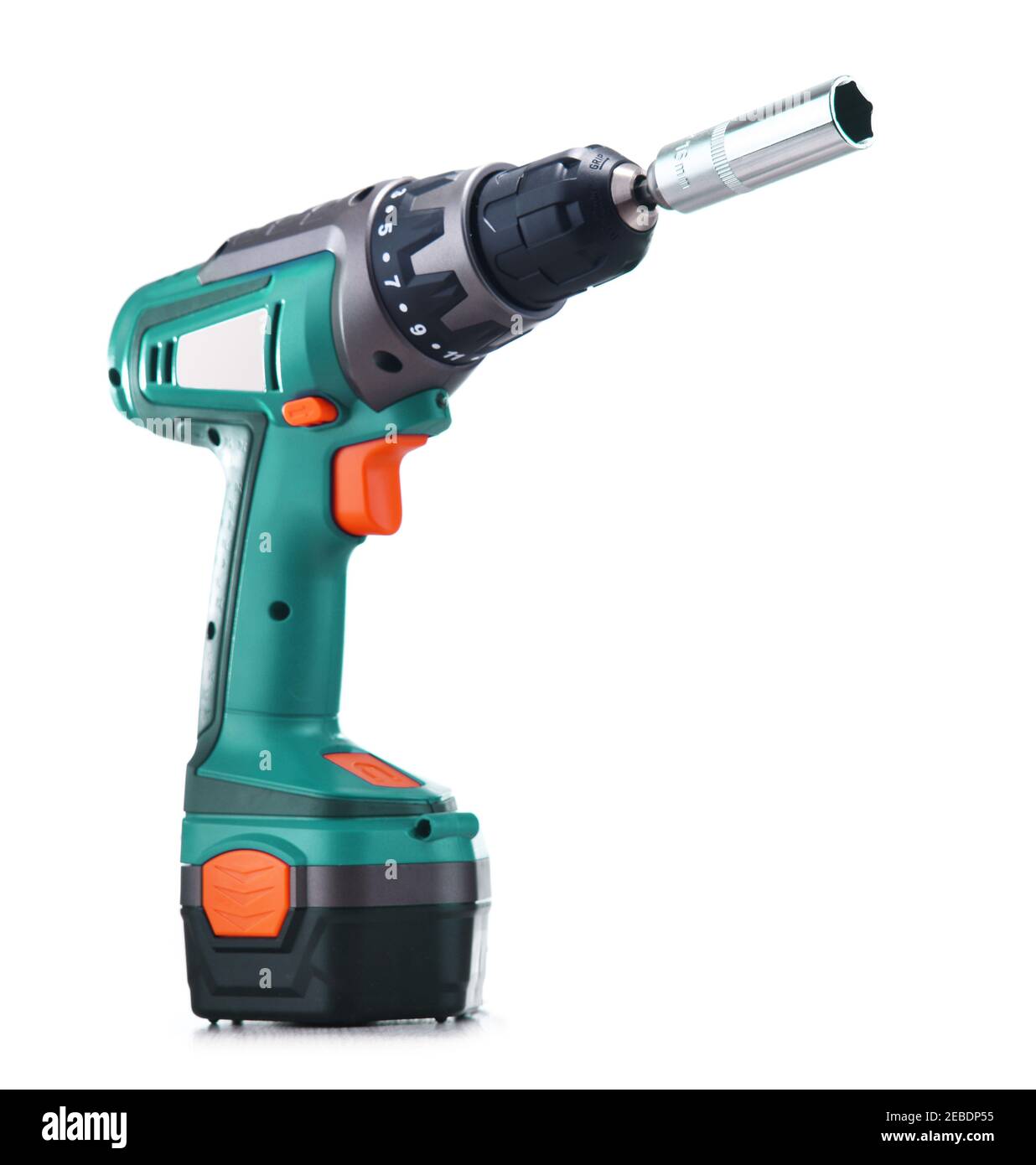 A screw gun isolated on white background Stock Photo - Alamy