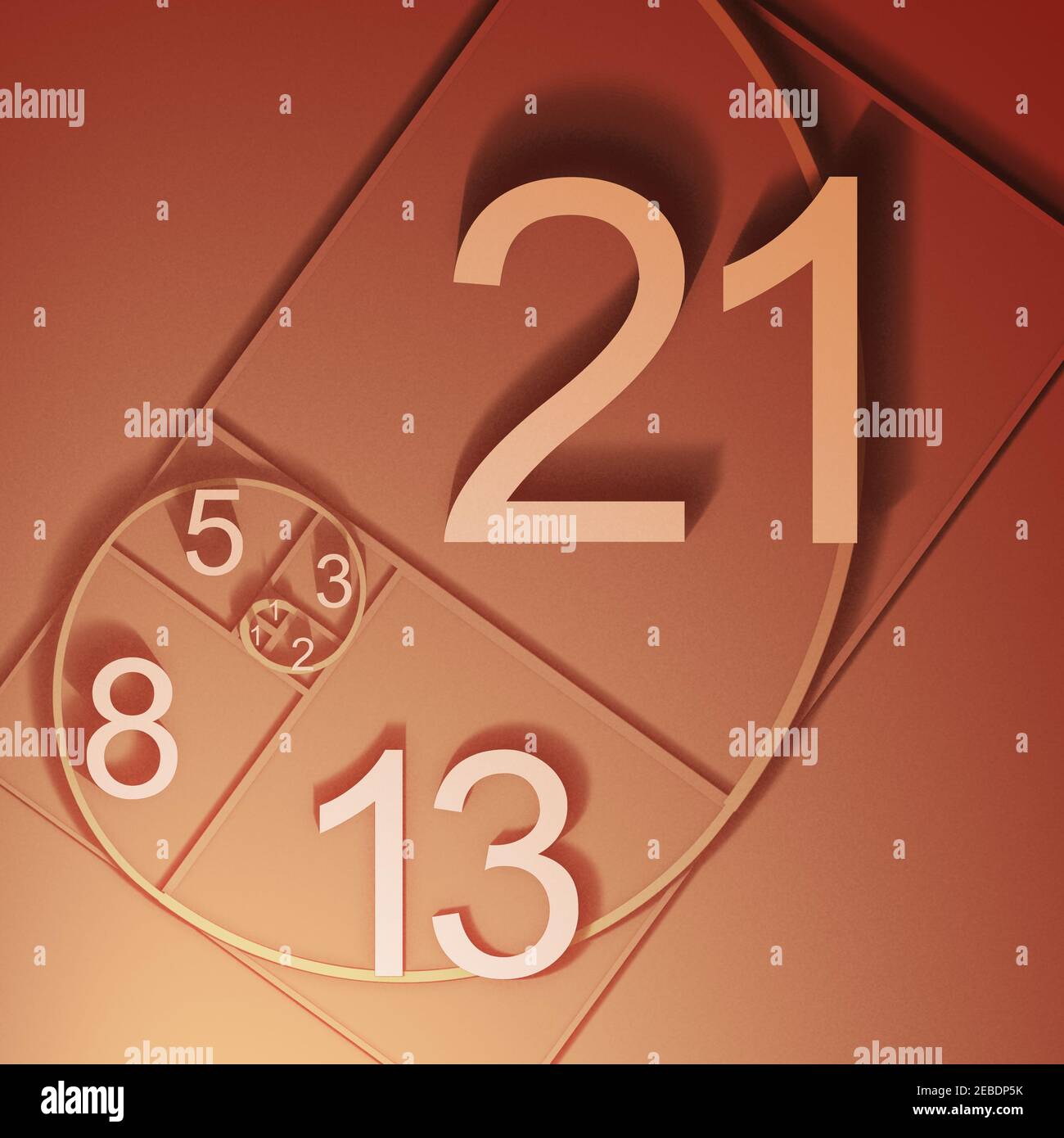 fibonacci golden rule mathematical beauty shape layout Stock Photo - Alamy