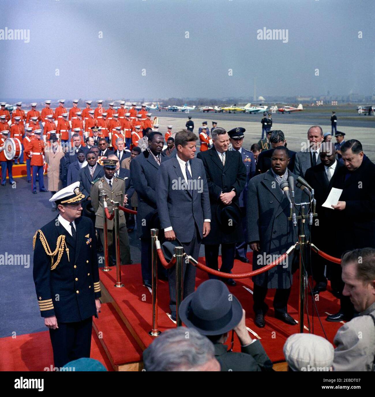 Arrival ceremonies for Ahmadou Ahidjo, President of Cameroon, 11:00AM ...