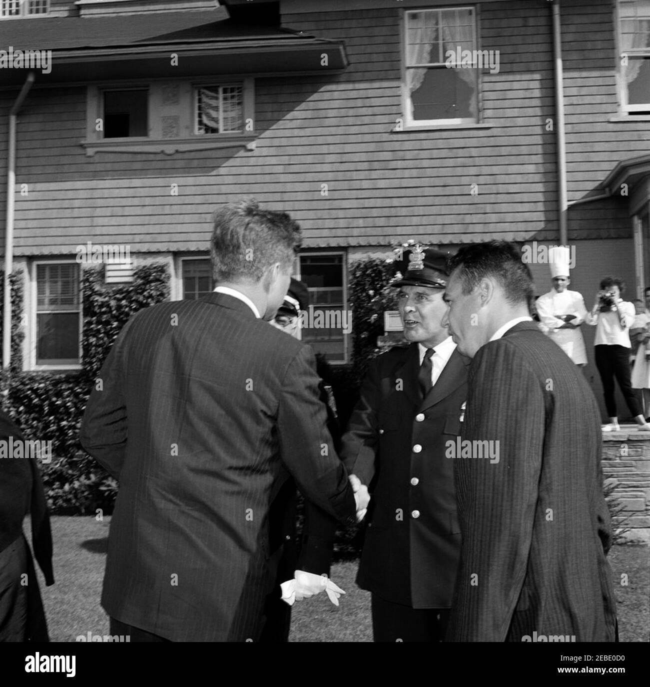 Weekend in Newport, Rhode Island: President Kennedy with police officer ...