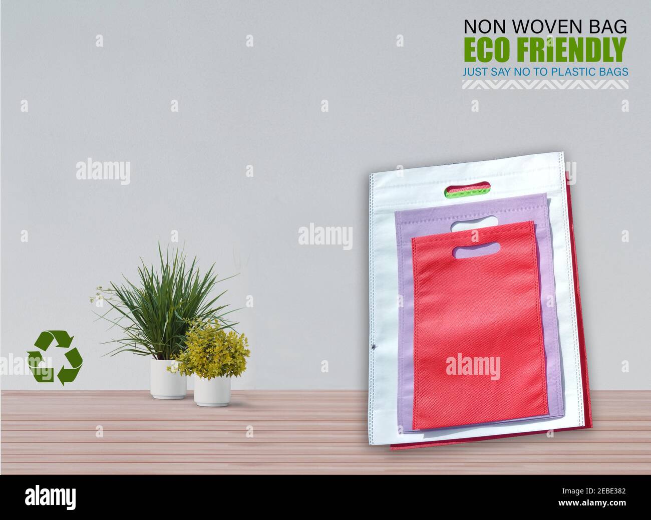 Empty Mockup Bags Isolated on Table with white background. ECO Bags ...