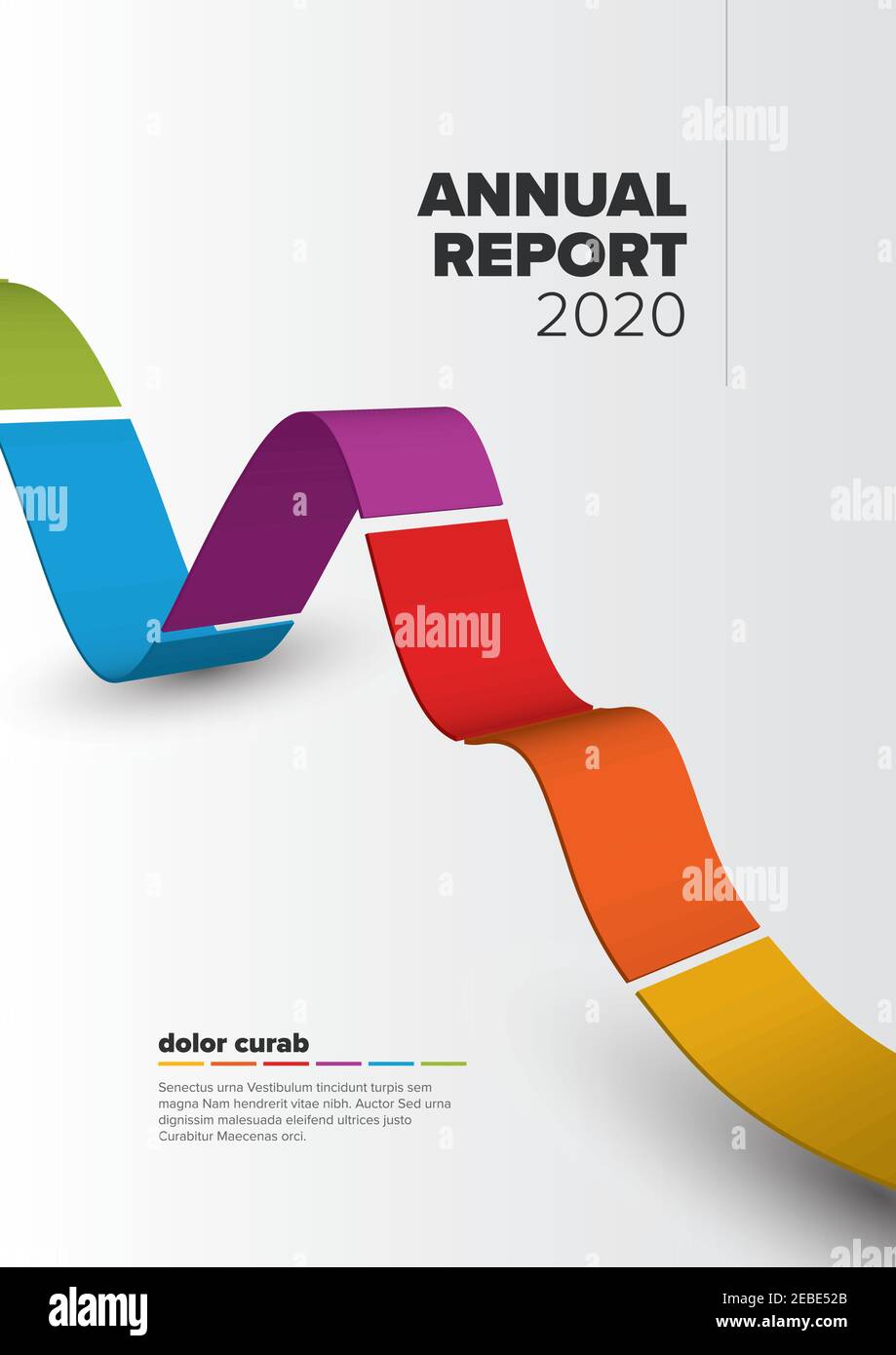 Vector abstract annual report cover template with sample text and some ...