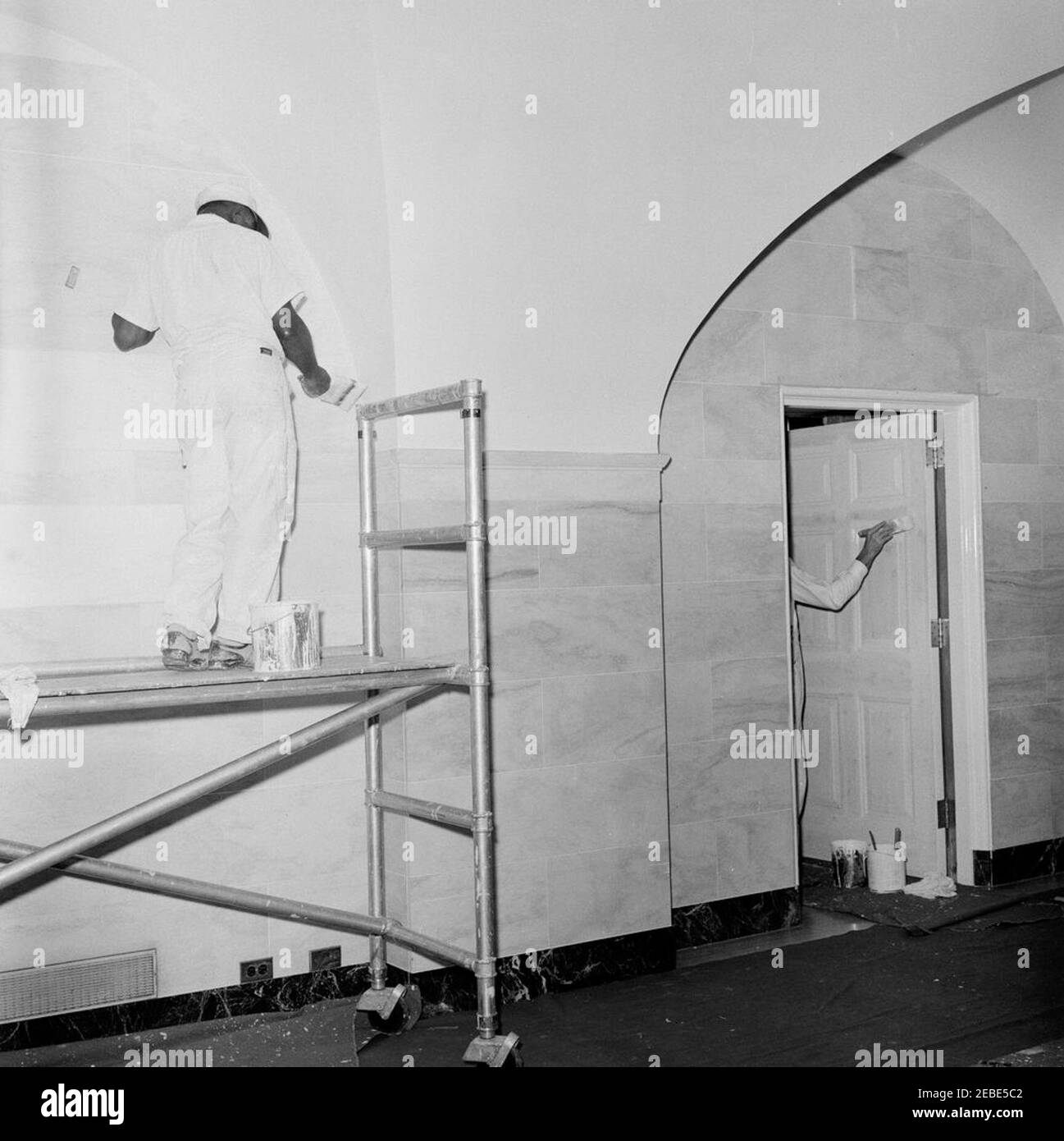 White House Rooms: Library, Ground Floor Corridor, repainting. Two ...