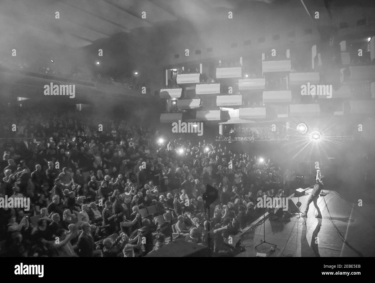 Gary Numan performing live on stage at the Festival Hall in London ...