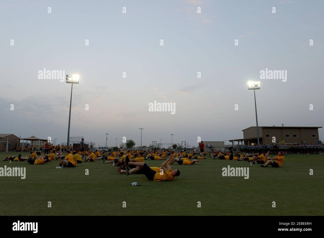 NMCB 11 Detachment HOA physical training 130823 Stock Photo - Alamy