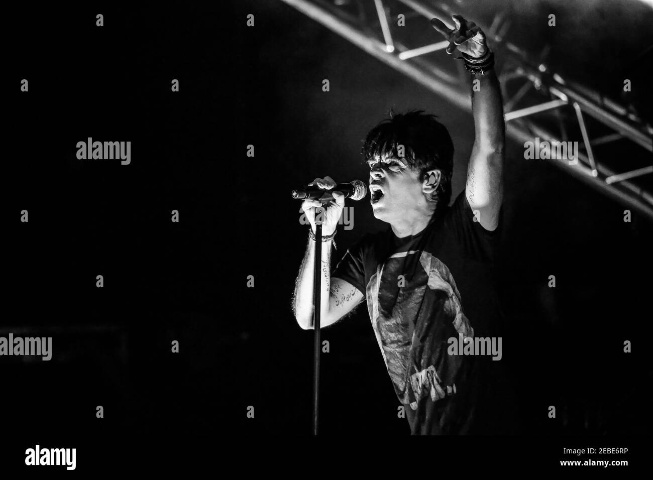 Gary Numan performing live on stage at the Festival Hall in London ...