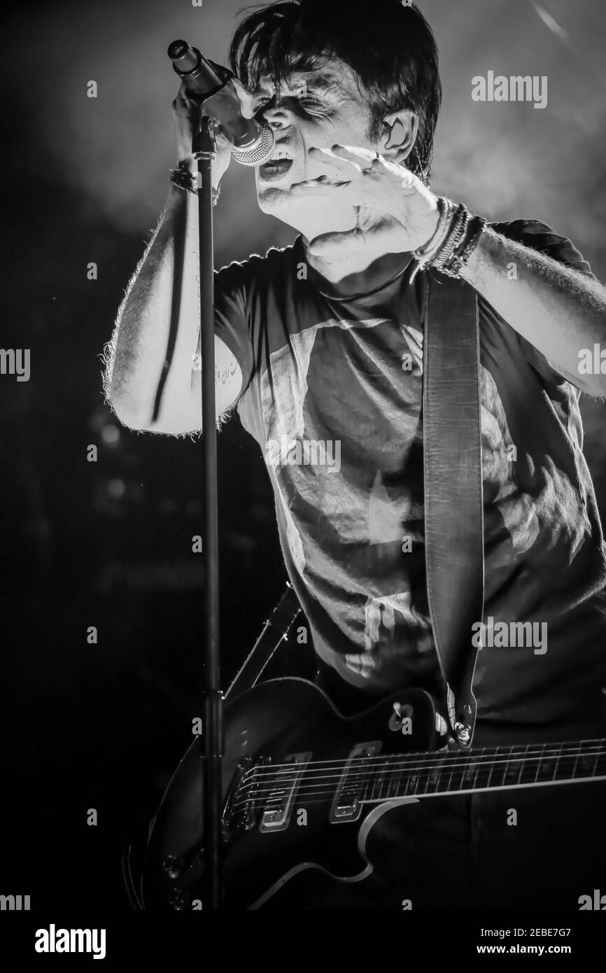 Gary Numan performing live on stage at the Festival Hall in London ...