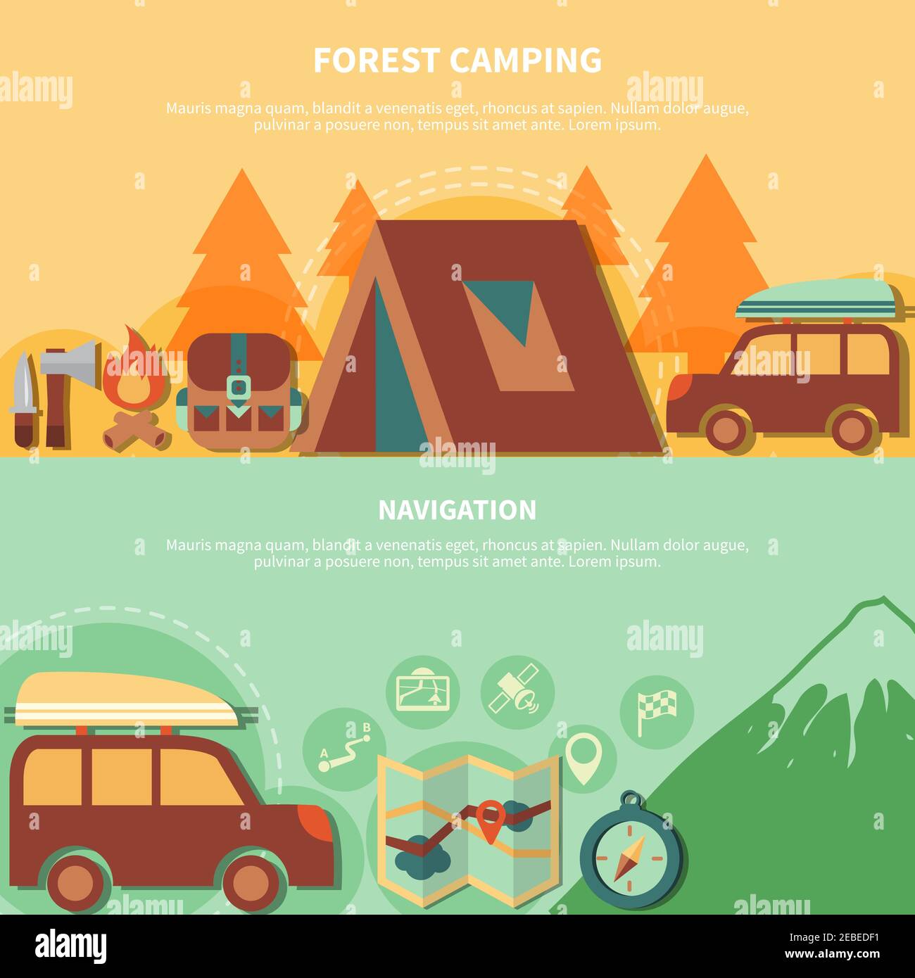 Hiking equipment and navigation accessories for forest camping and ...
