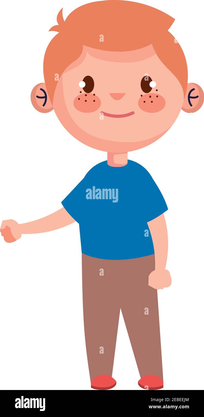 happy cute little boy character Stock Vector Image & Art - Alamy