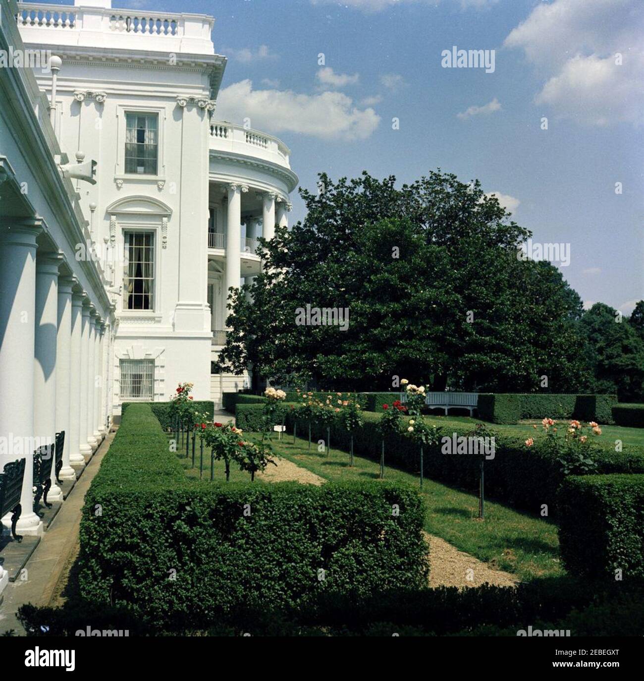 Rose Garden, views. View of the Rose Garden, White House, Washington, D ...