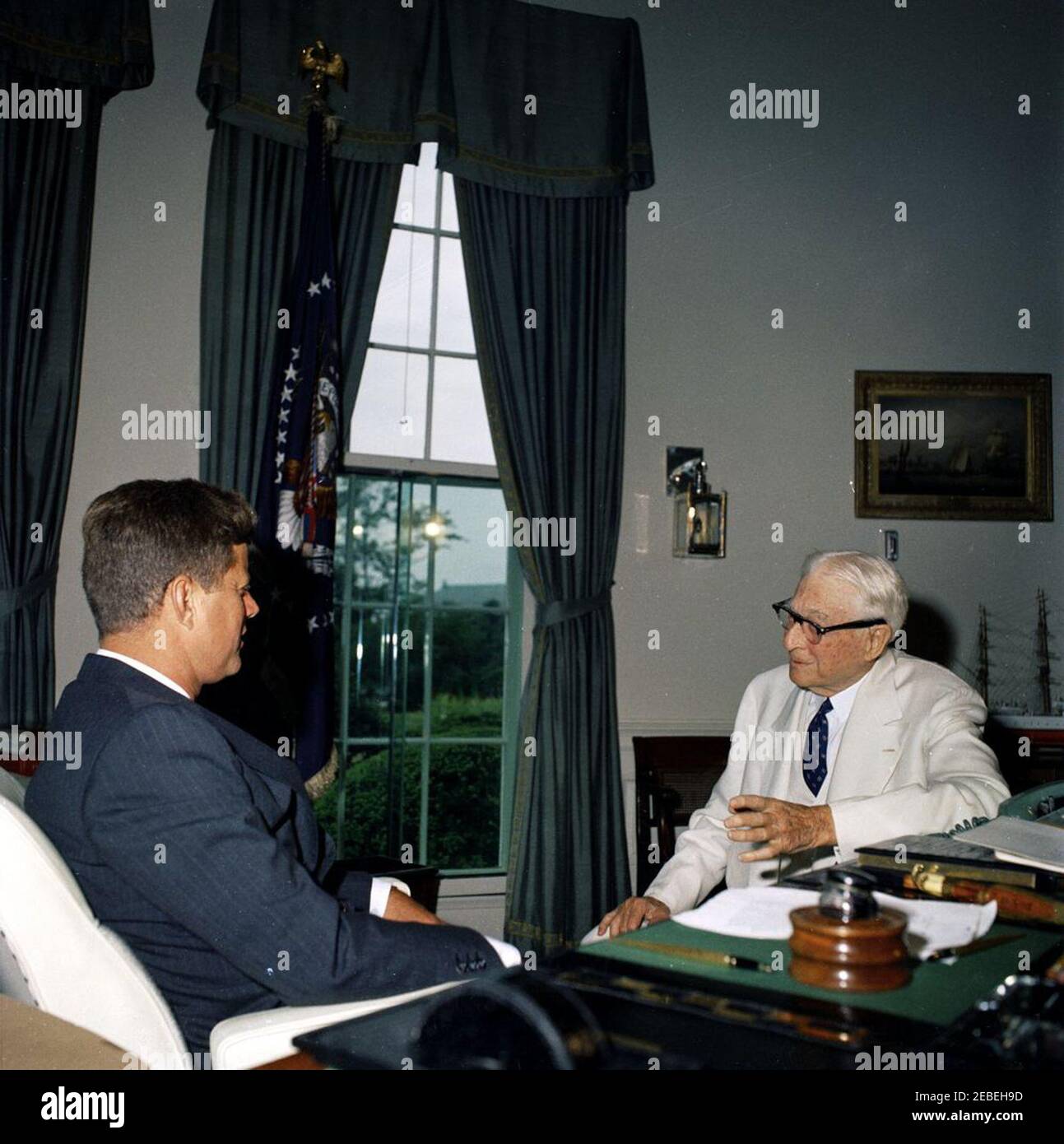 Meeting with Financier Bernard Baruch, 11:23AM. President John F ...