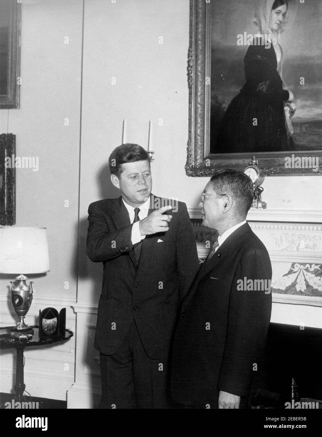 Japanese Prime Minister Hayato Ikeda pays farewell call on the ...